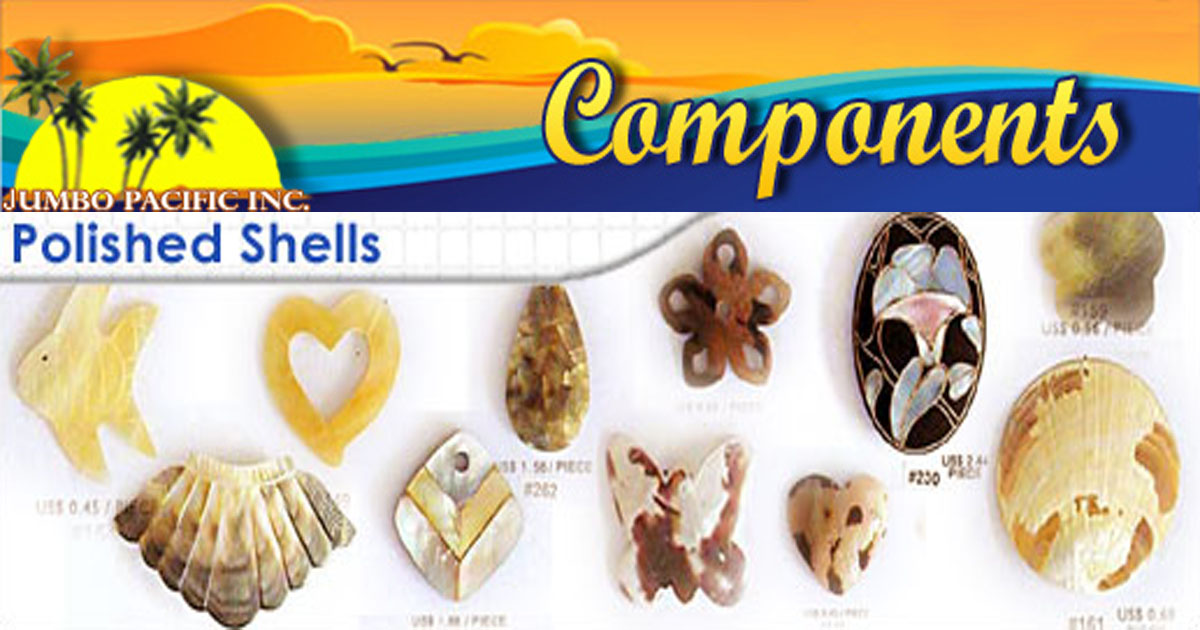 Raw Components and materials like natural shell components, wood ...