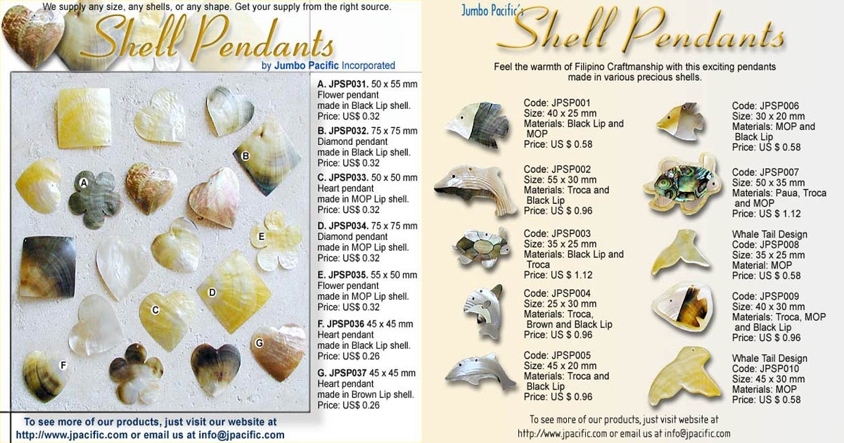 Philippine Pendant - Shell Pendants, Wood and Coco Pendant, Natural ...